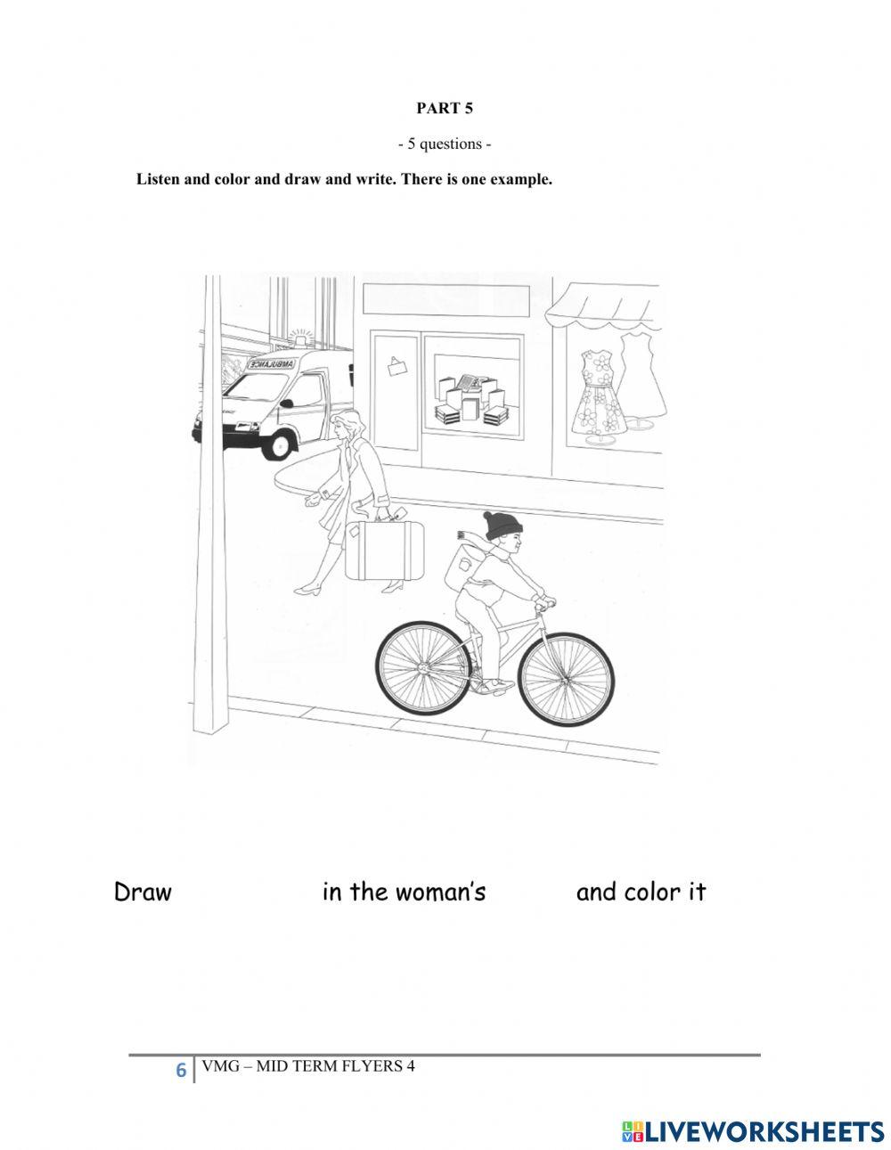 Flyers 4 - Midterm test - Listening interactive worksheet | Live Worksheets