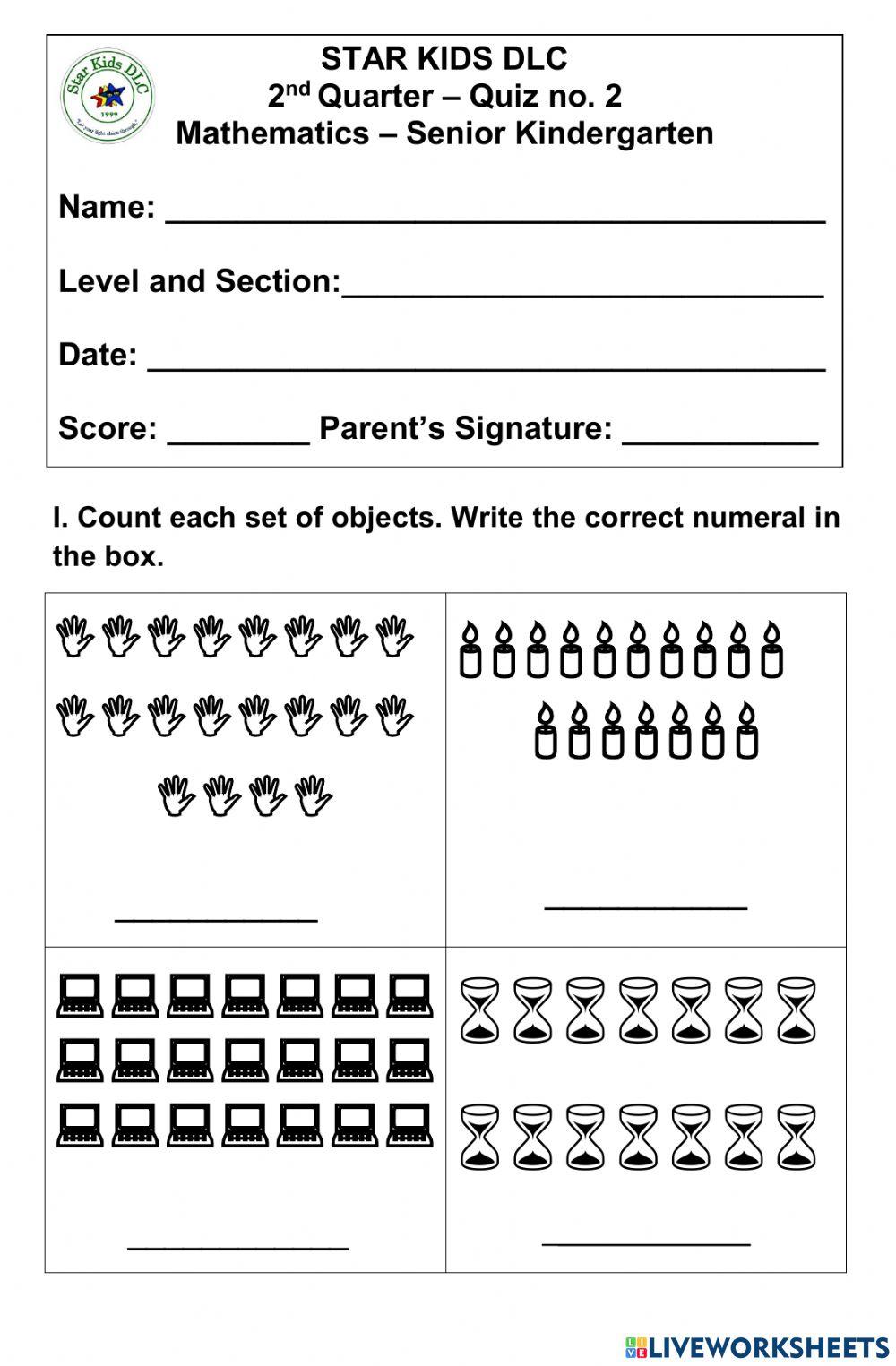 2nd Quarter Quiz no.2 in Math SK online exercise for | Live Worksheets