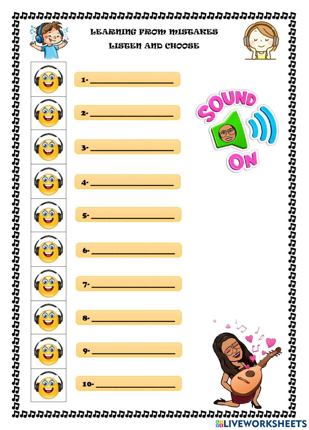 Listen: Learning from mistakes worksheet | Live Worksheets