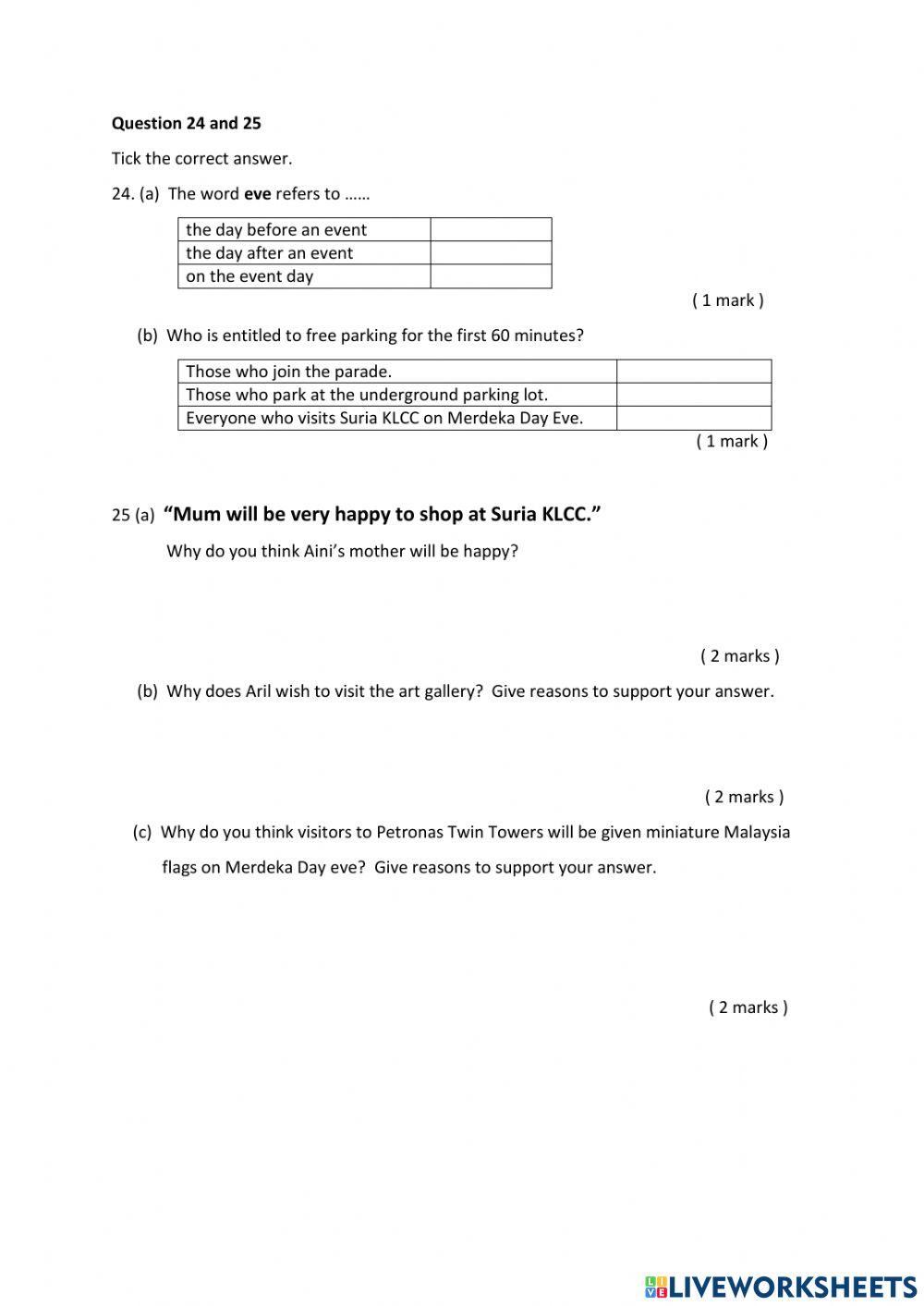 Summative Assessment interactive activity for 6 | Live Worksheets
