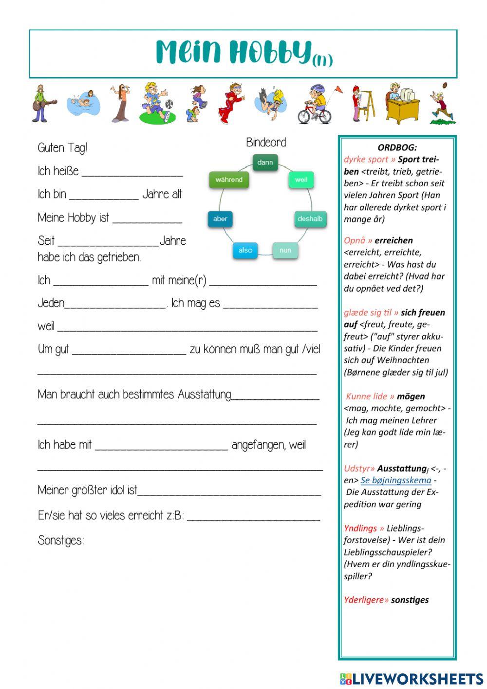 Mein Hobby | Free Interactive Worksheets | 1057371