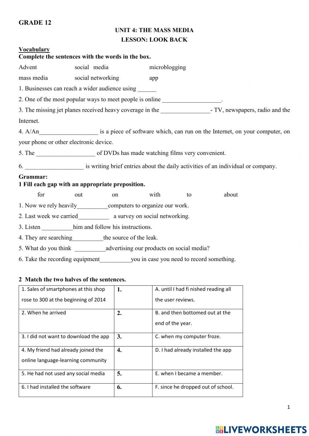 1669105 | Look back | kimlangle | LiveWorksheets