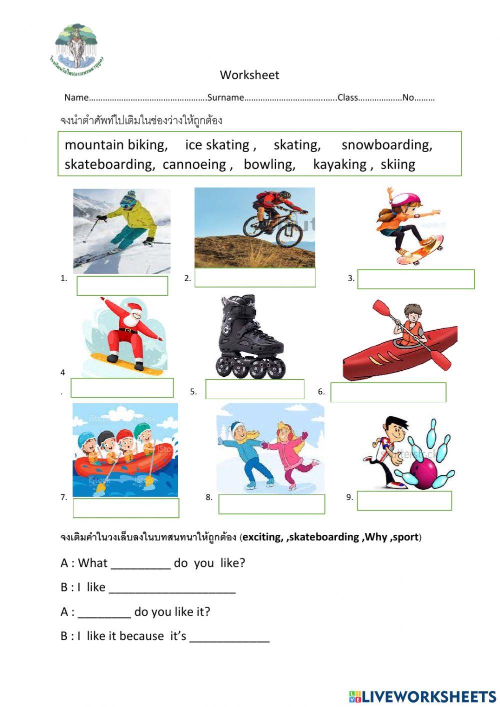 Fun sports online exercise for | Live Worksheets