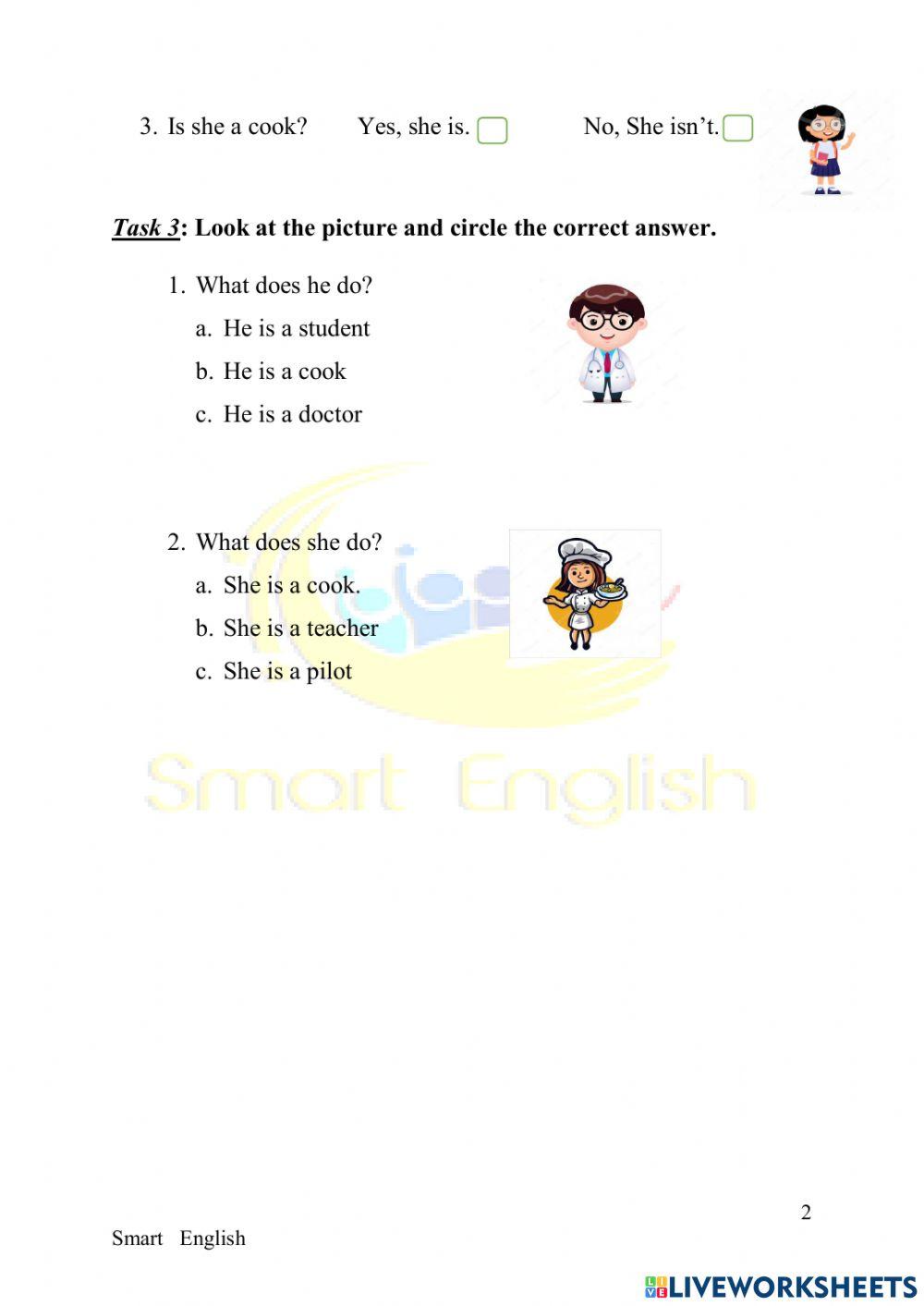 Jobs online exercise for 3 | Live Worksheets