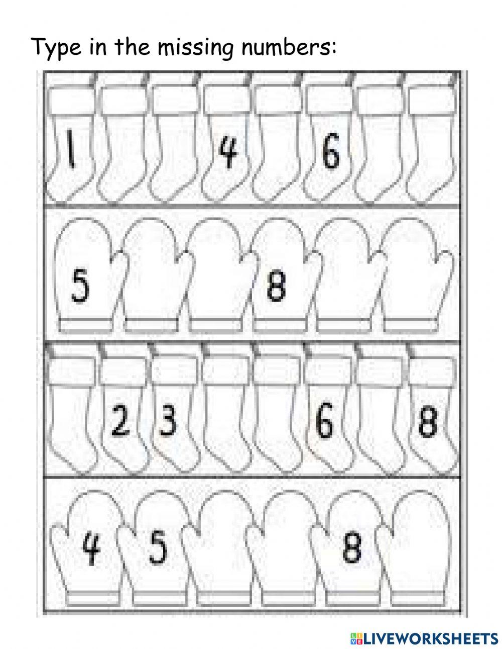 Missing Numbers worksheet online exercise for | Live Worksheets