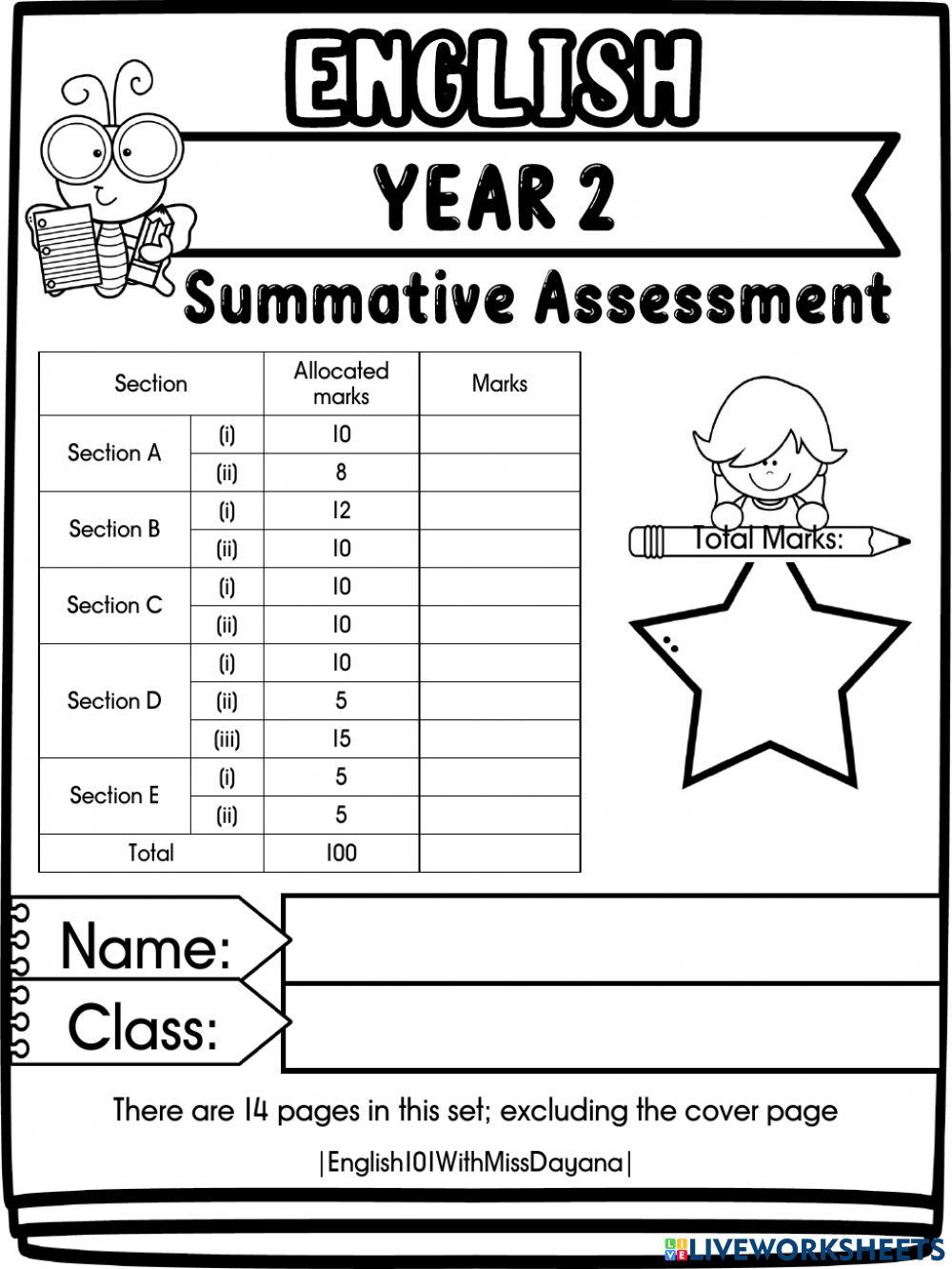 YEAR 2 SUMMATIVE ASSESSMENT PART1 2599635 | misshusnaSKAG