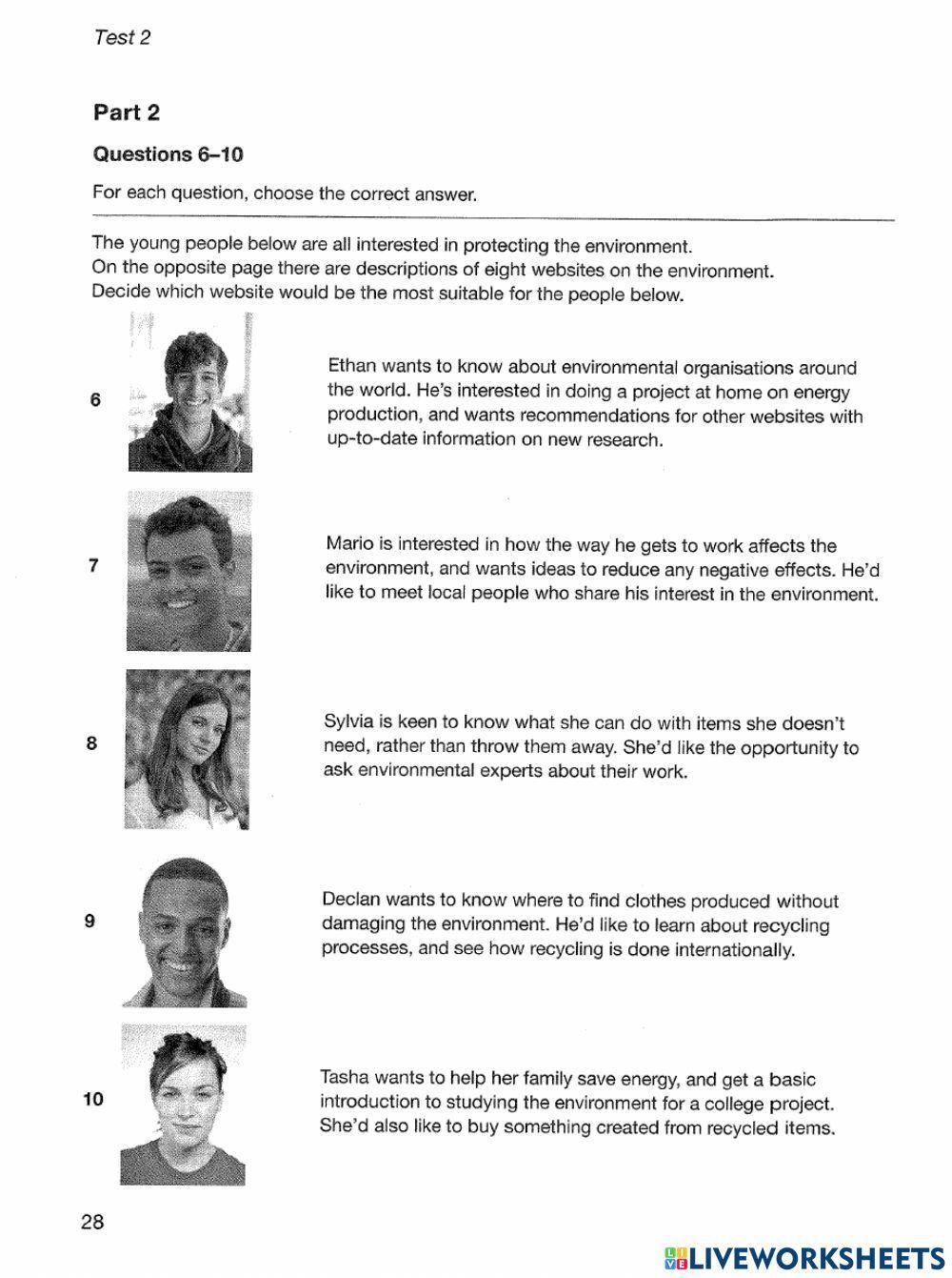 Test PET | Free Interactive Worksheets | 1669362