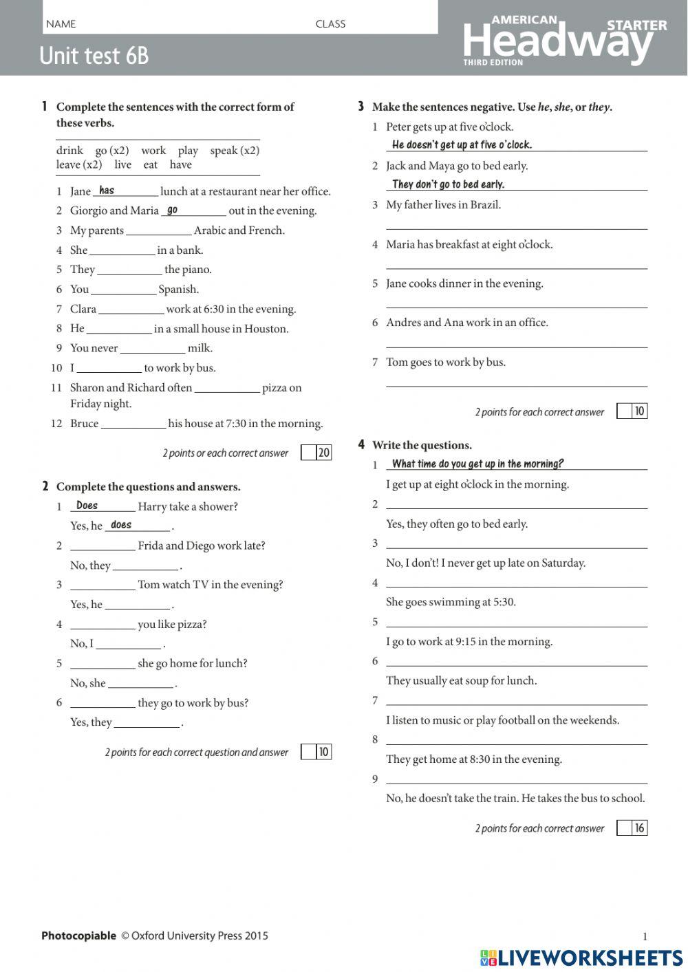 A1 unit test 6 5247927 | Omar Martínez | Live Worksheets