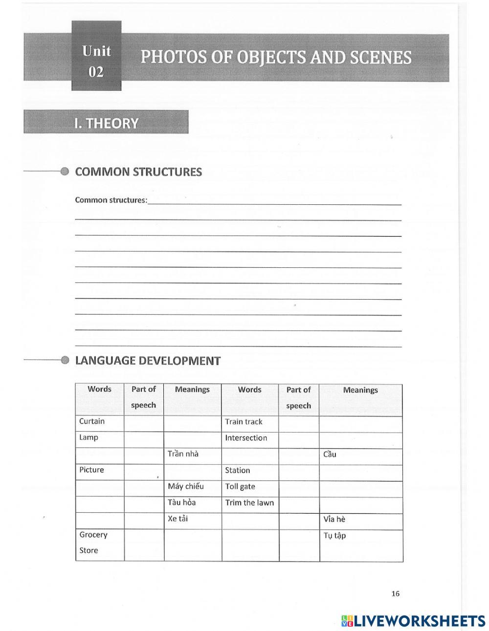 Unit 2: PHOTOS … | Free Interactive Worksheets | 1669738