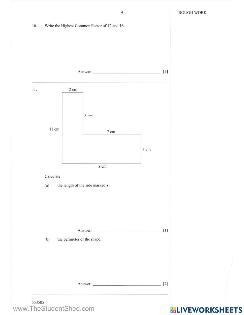 2013 BJC Math Paper 1 and Part 2-Dr. Thomas online exercise for | Live ...