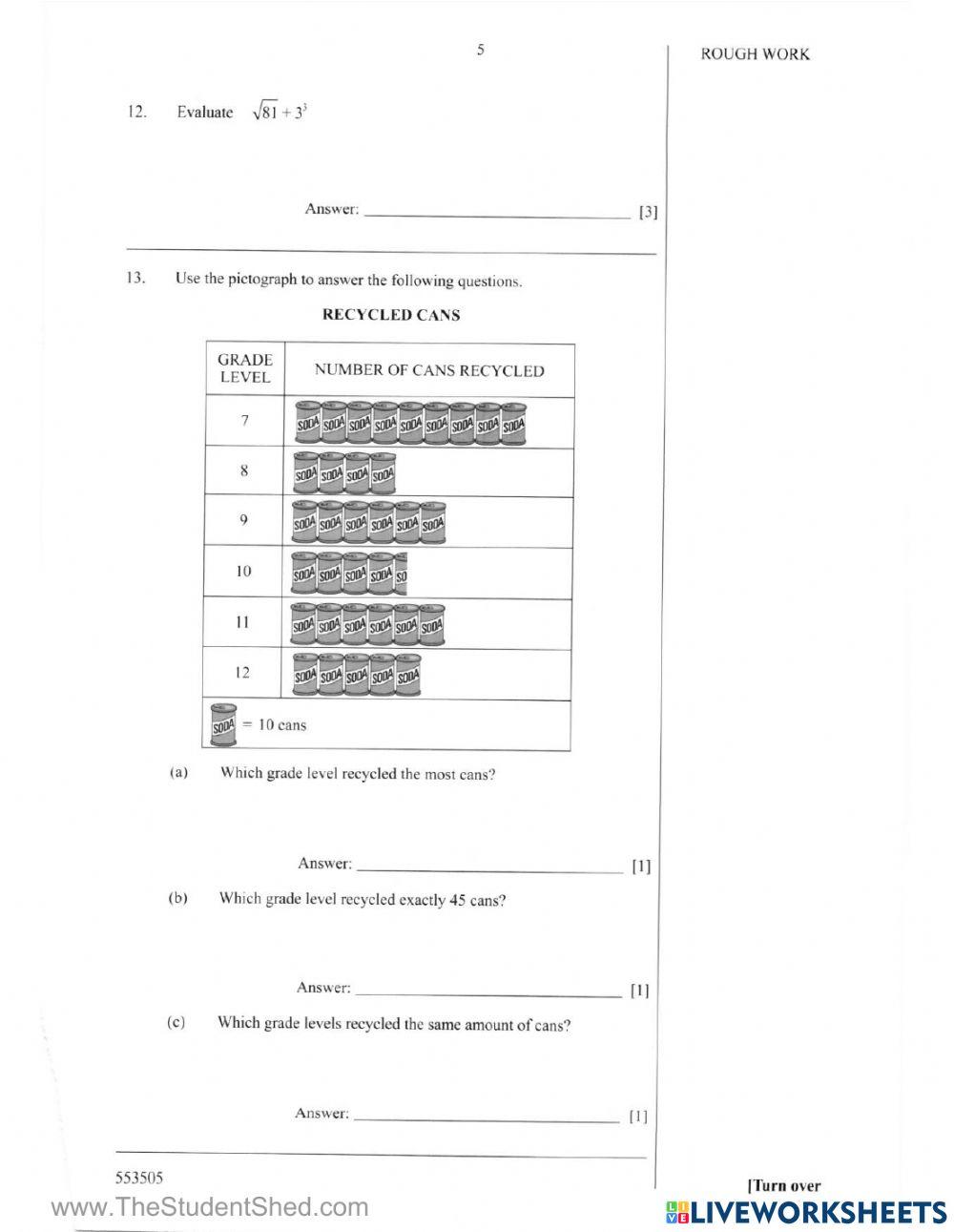 2013 BJC Math Paper 1 and Part 2-Dr. Thomas online exercise for | Live ...
