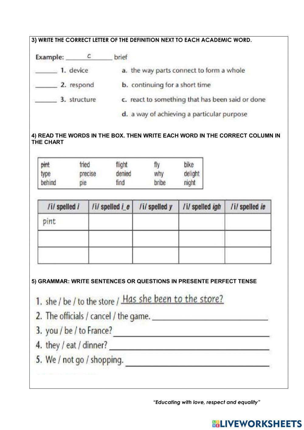 Unit review online exercise for 8TH GRADE | Live Worksheets