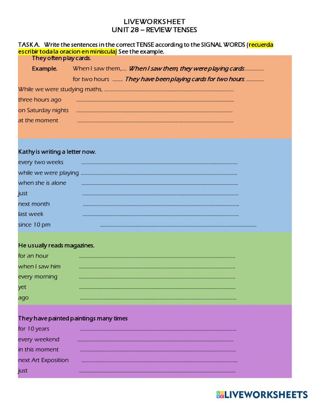 Liveworksheet unit 28 1670099 | TeacherSmartStep2021
