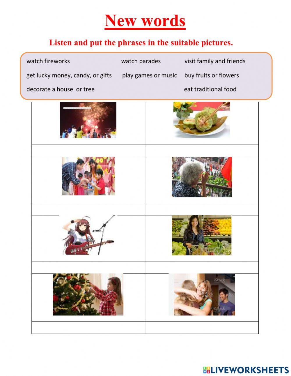 English 6 activity for 6 | Live Worksheets