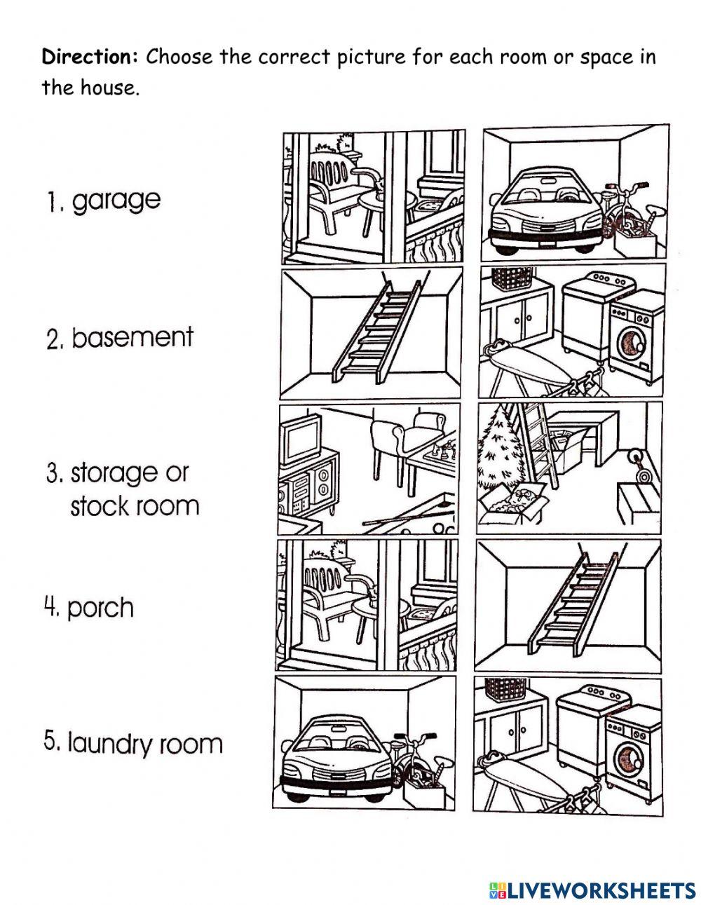 Rooms in the house | Im_TeachG | Live Worksheets
