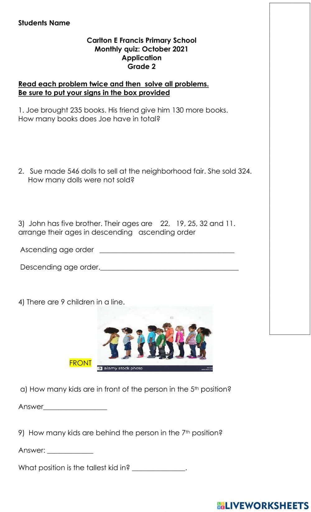 APPLICATION Quiz online exercise for | Live Worksheets APPLICATION Quiz online exercise for | Live Worksheets