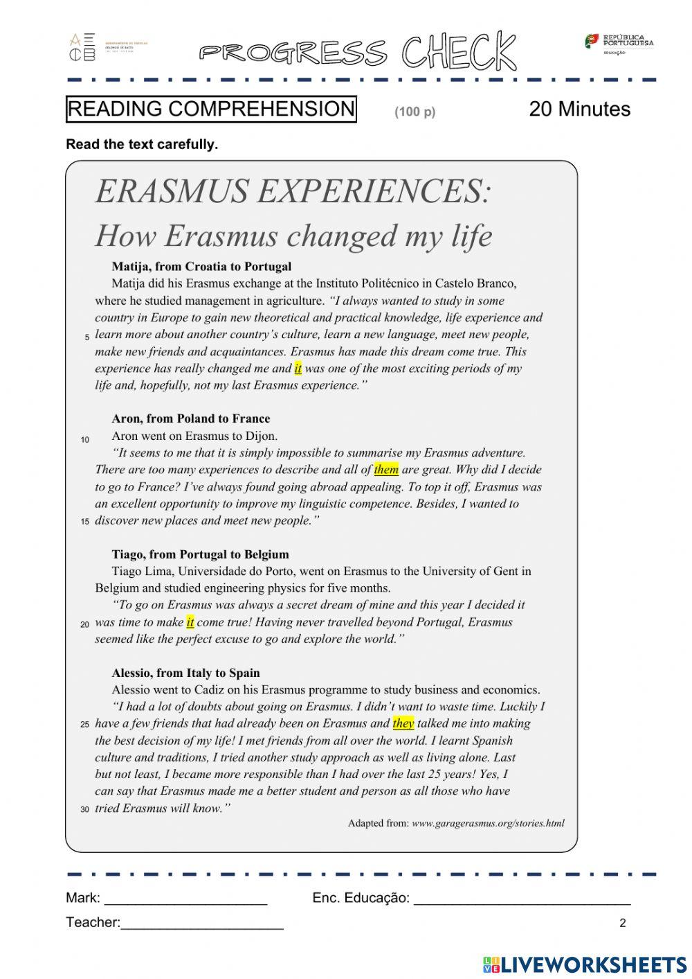 Year 9 - Progress-check1 online exercise for | Live Worksheets