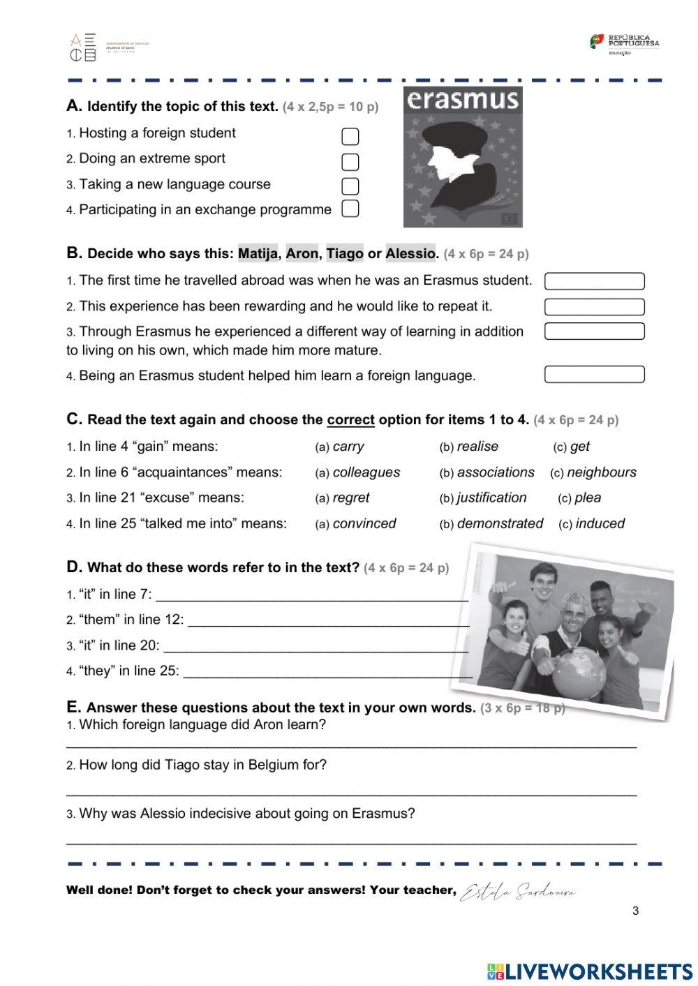 Year 9 - Progress-check1 online exercise for | Live Worksheets