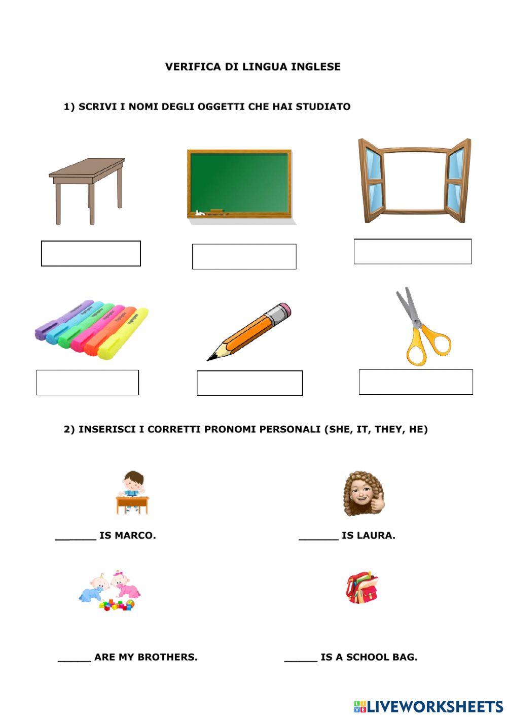 Esercitazione Inglese worksheet | Live Worksheets