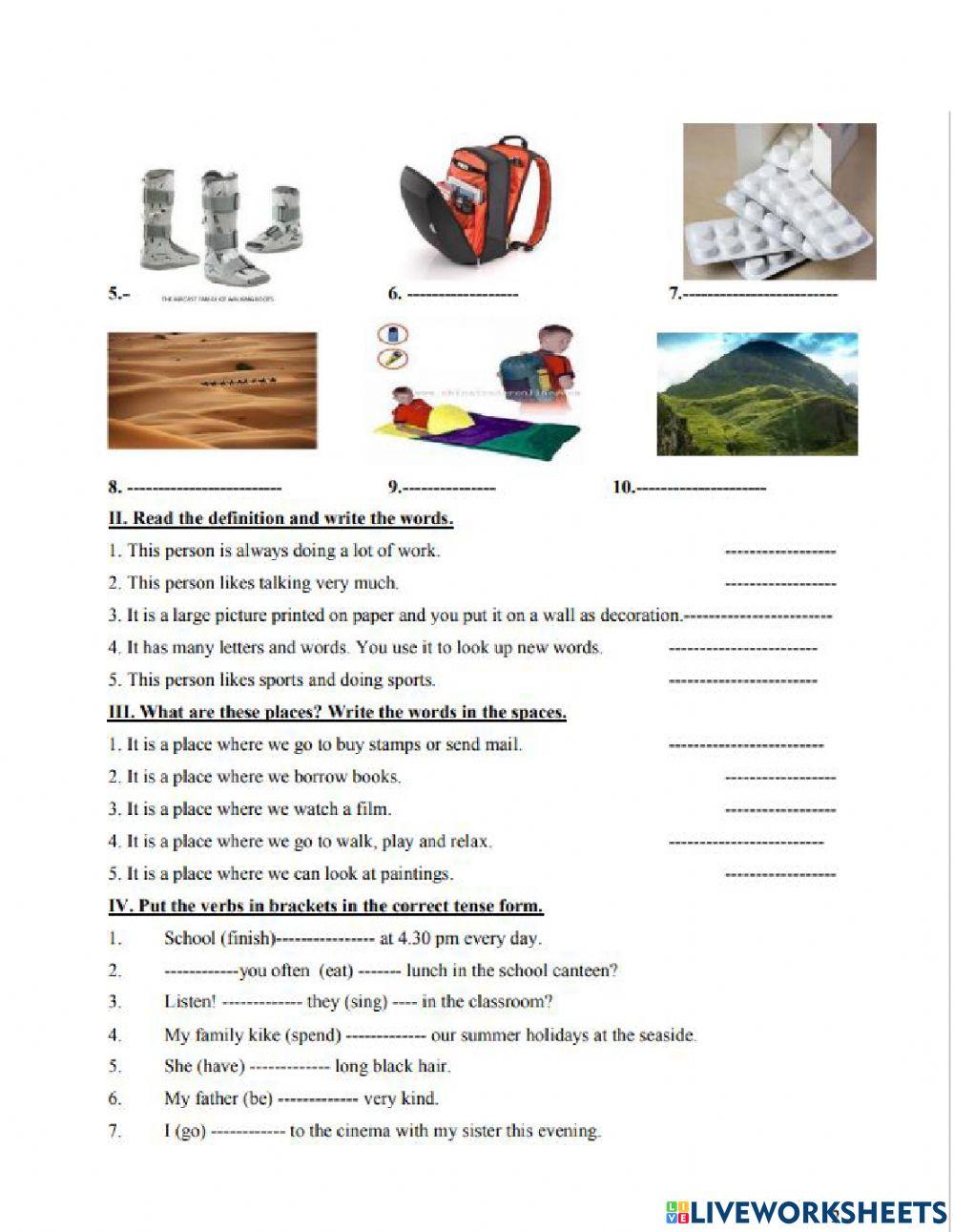 Text worksheet for 6 | Live Worksheets