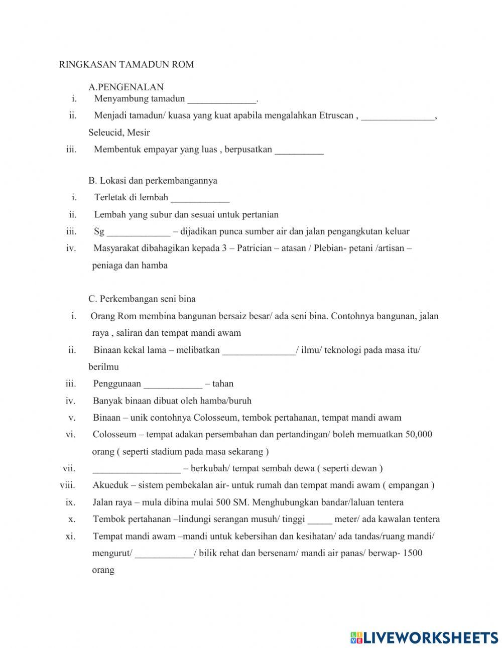 2600447 | Tamadun Rom Tingkatan 1 | Nur Lydiana Binti