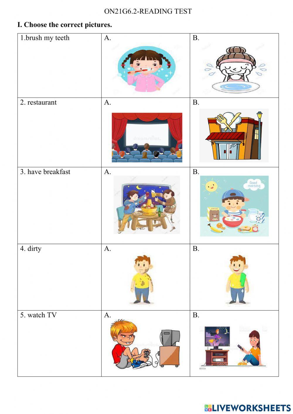 Avcb-g6.2-reading test worksheet | Live Worksheets