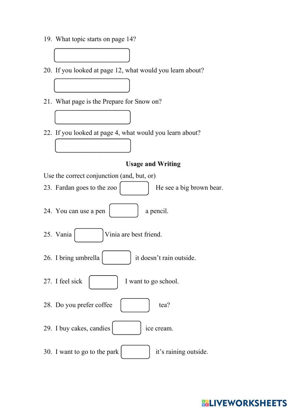 English Exercise interactive exercise | Live Worksheets