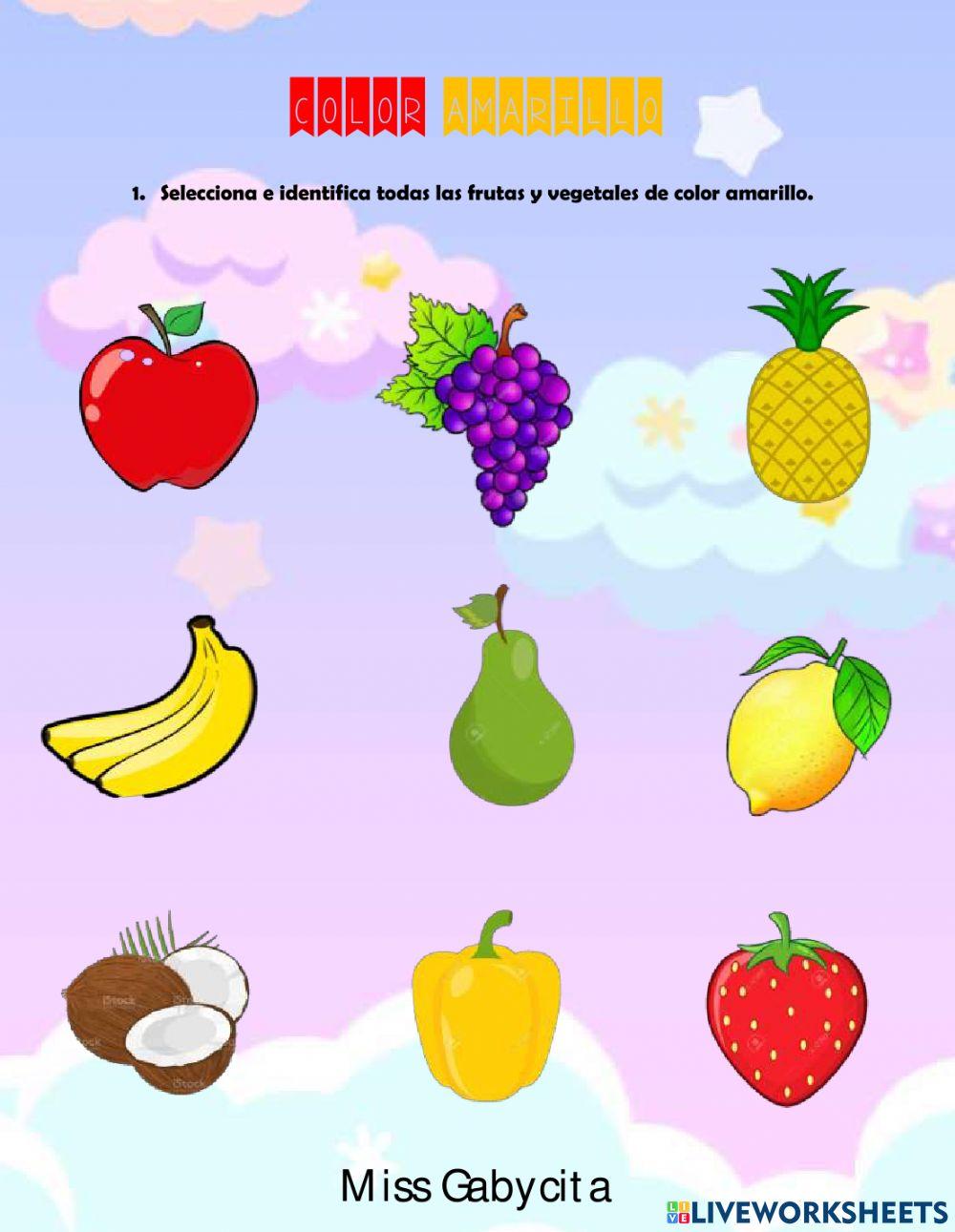 Color amarillo activity for Inicial | Live Worksheets