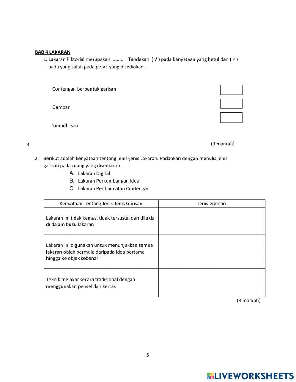 Latihan program smart RBT 1 worksheet | Live Worksheets