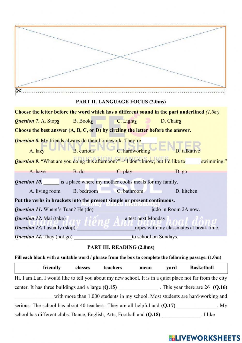 E.6- the middle-term test 1 worksheet | Live Worksheets