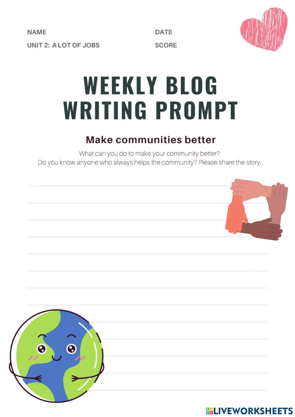 Writing Unit 2 activity | Live Worksheets