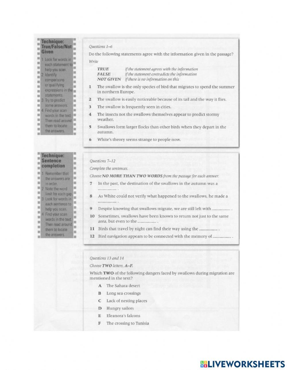 IELTS Reading 23.11 worksheet | Live Worksheets