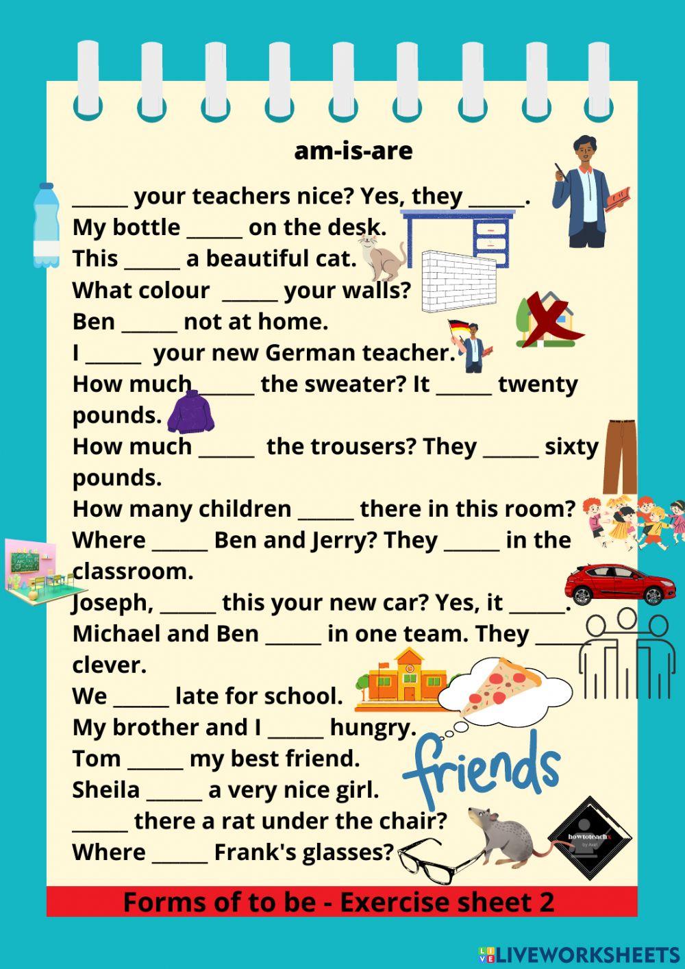 1673582 | Forms of to be - exercise sheet 2