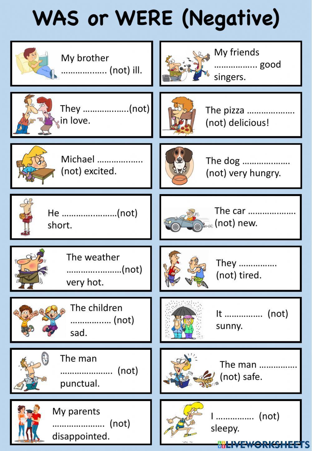 Was - were nega… | Free Interactive Worksheets | 1673641