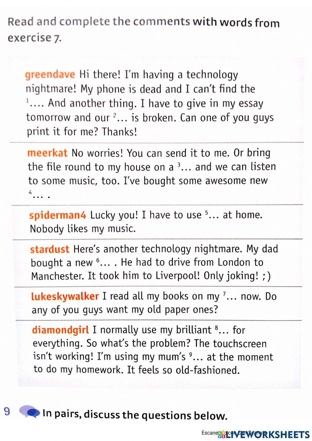 Technologies | Live Worksheets