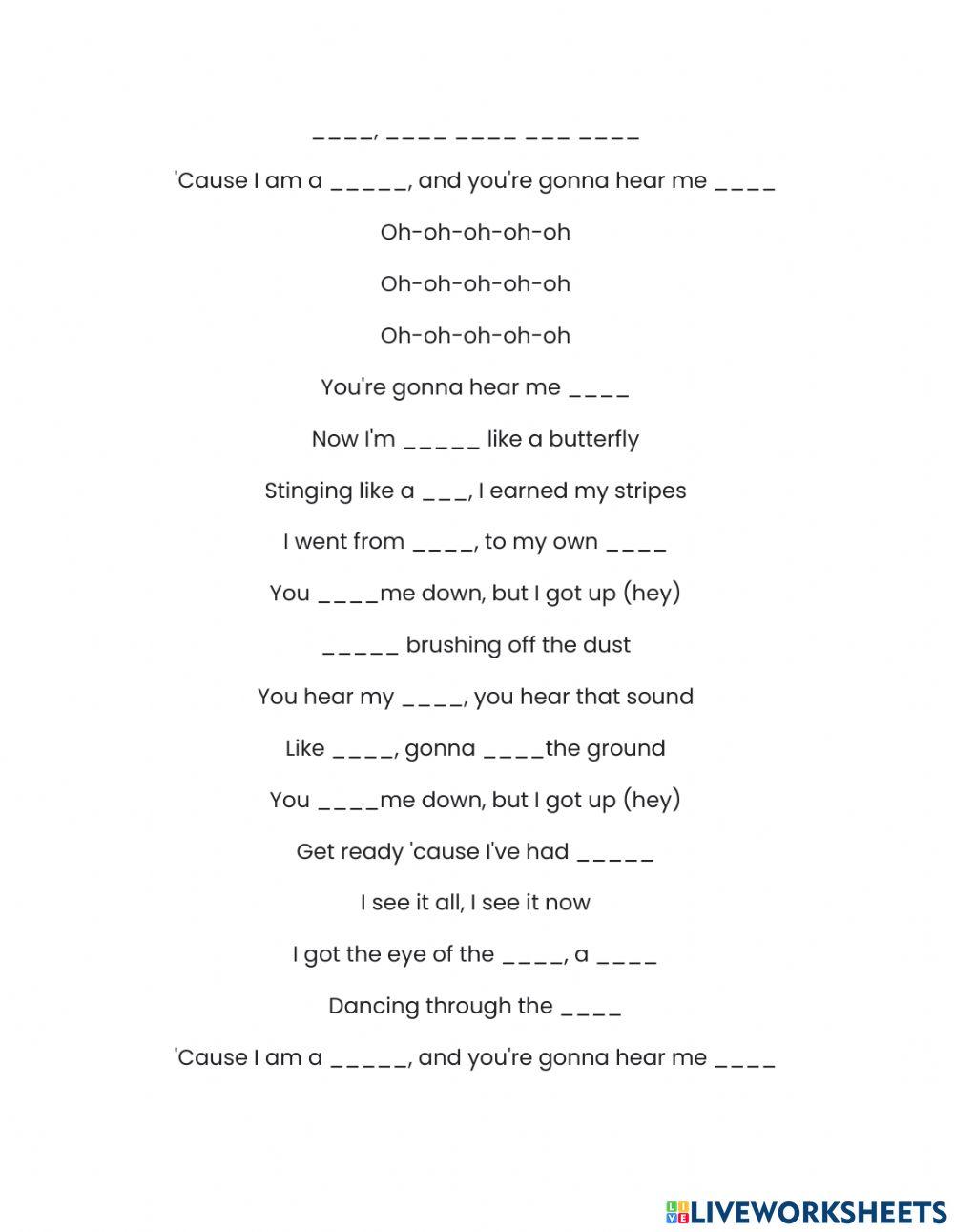 Roar Katy Perry Lyrics Full Song