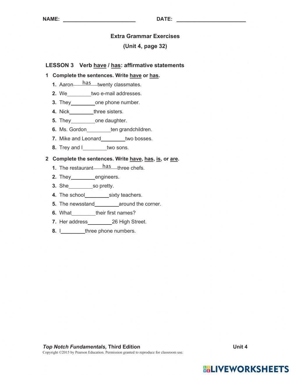 6783653 | COURSE 1 - UNIT 4 WORKSHEET - 2 | Raquel Lemuz