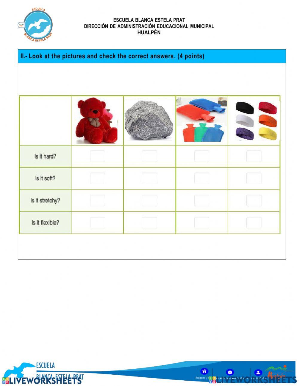 Properties of materials worksheet for 1 | Live Worksheets