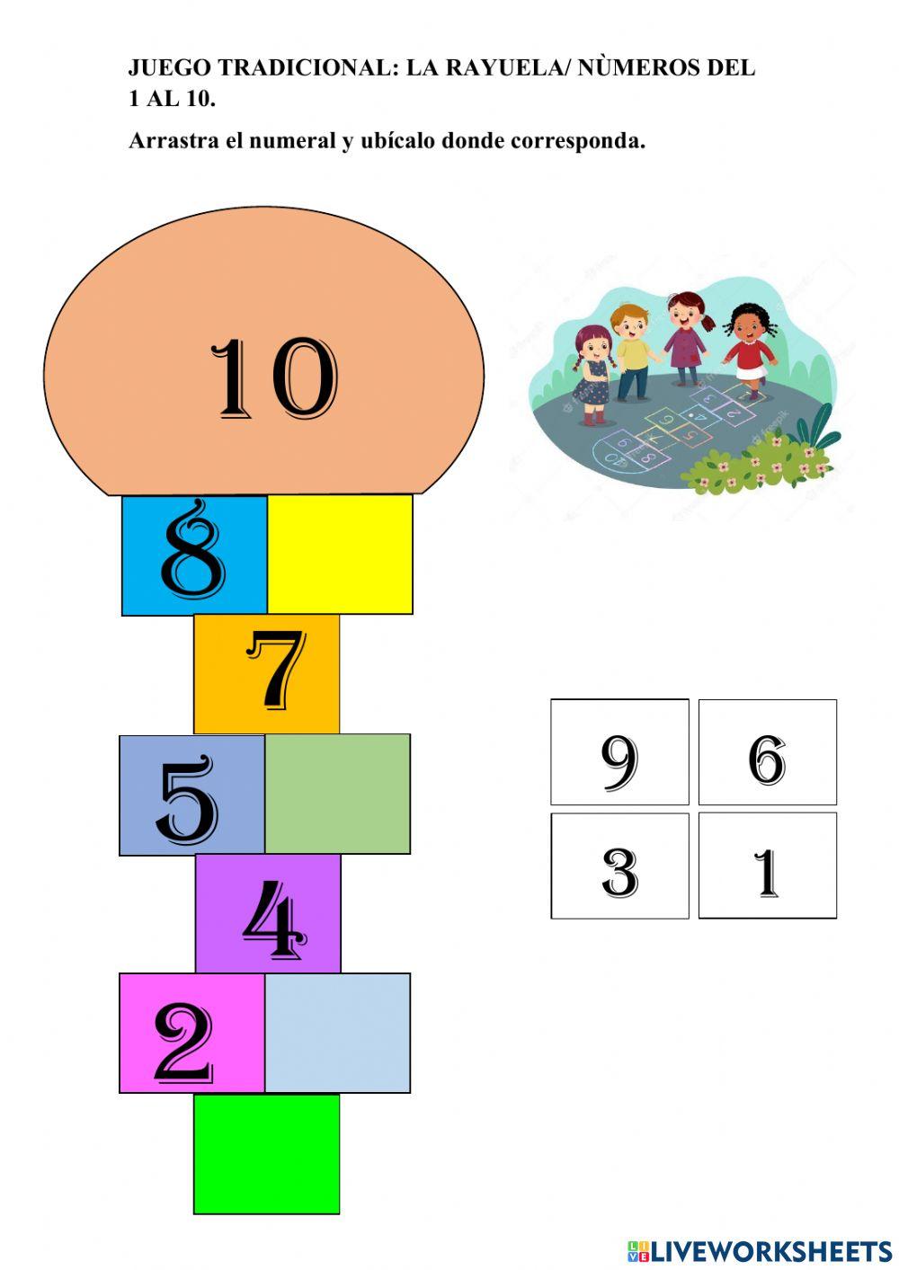 Juego tradicional : la rayuela worksheet | Live Worksheets