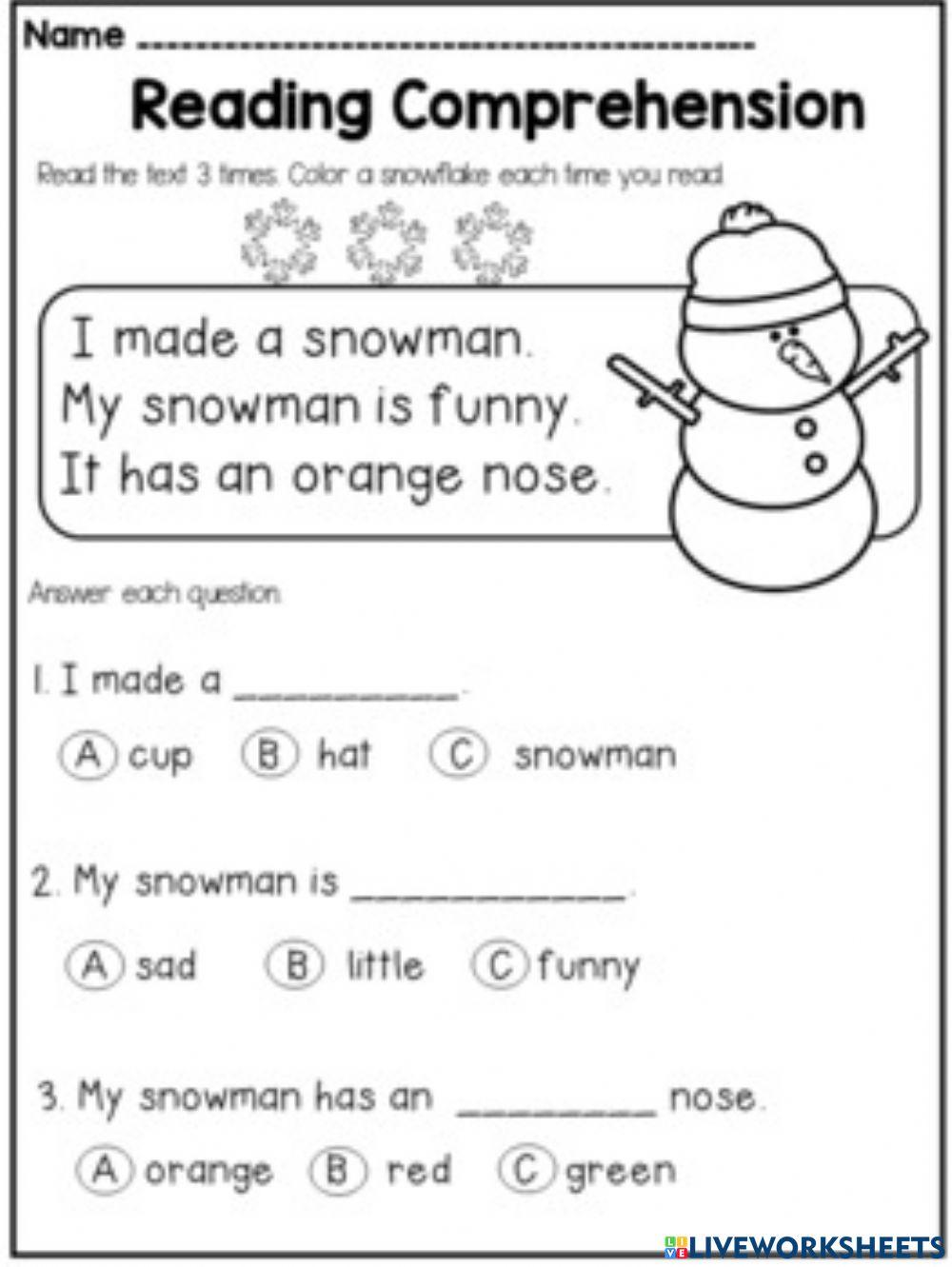 comprehension 2302 | Rhea Anderson | Live Worksheets