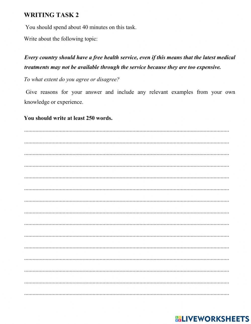 FINAL P.IELTS C5 - WRITING TEST online exercise for | Live Worksheets