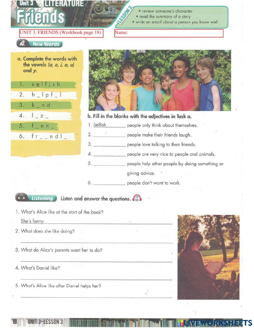 New words and Listening worksheet | Live Worksheets
