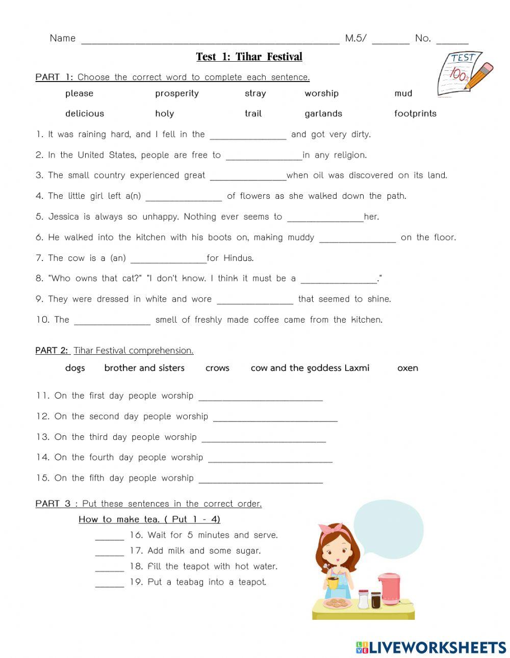 Unit 3 Tihar Fe… | Free Interactive Worksheets | 3491666