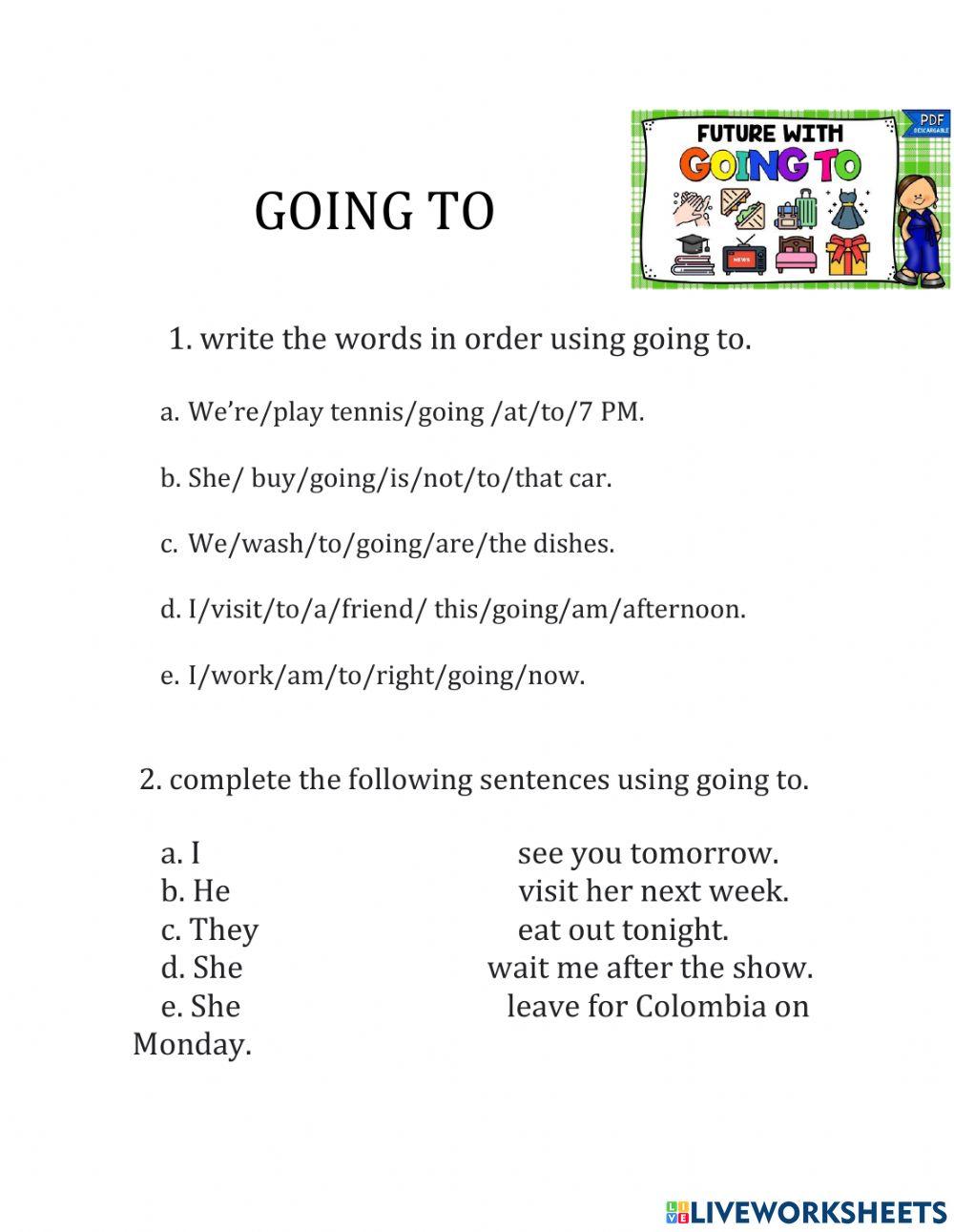 Going To online exercise for Universidad | Live Worksheets