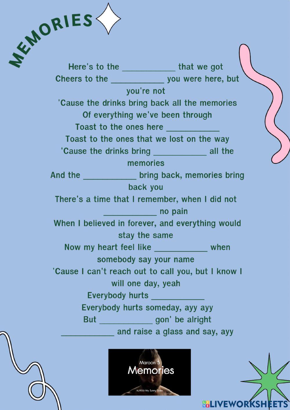 1675939 | Memories | KruJomjao | LiveWorksheets