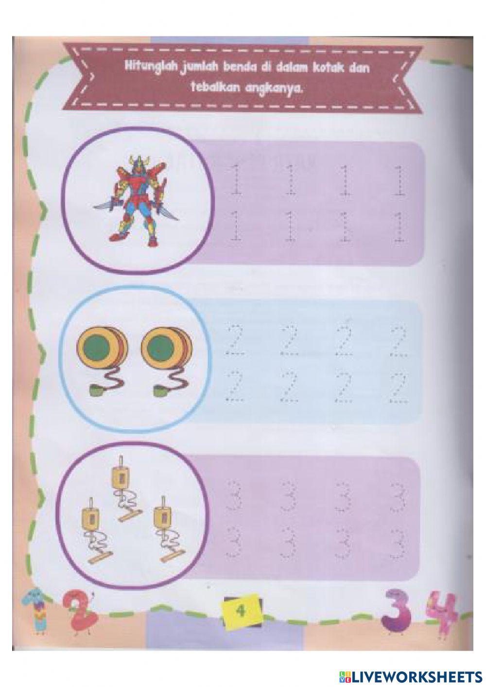 Belajar Menghitung worksheet | Live Worksheets