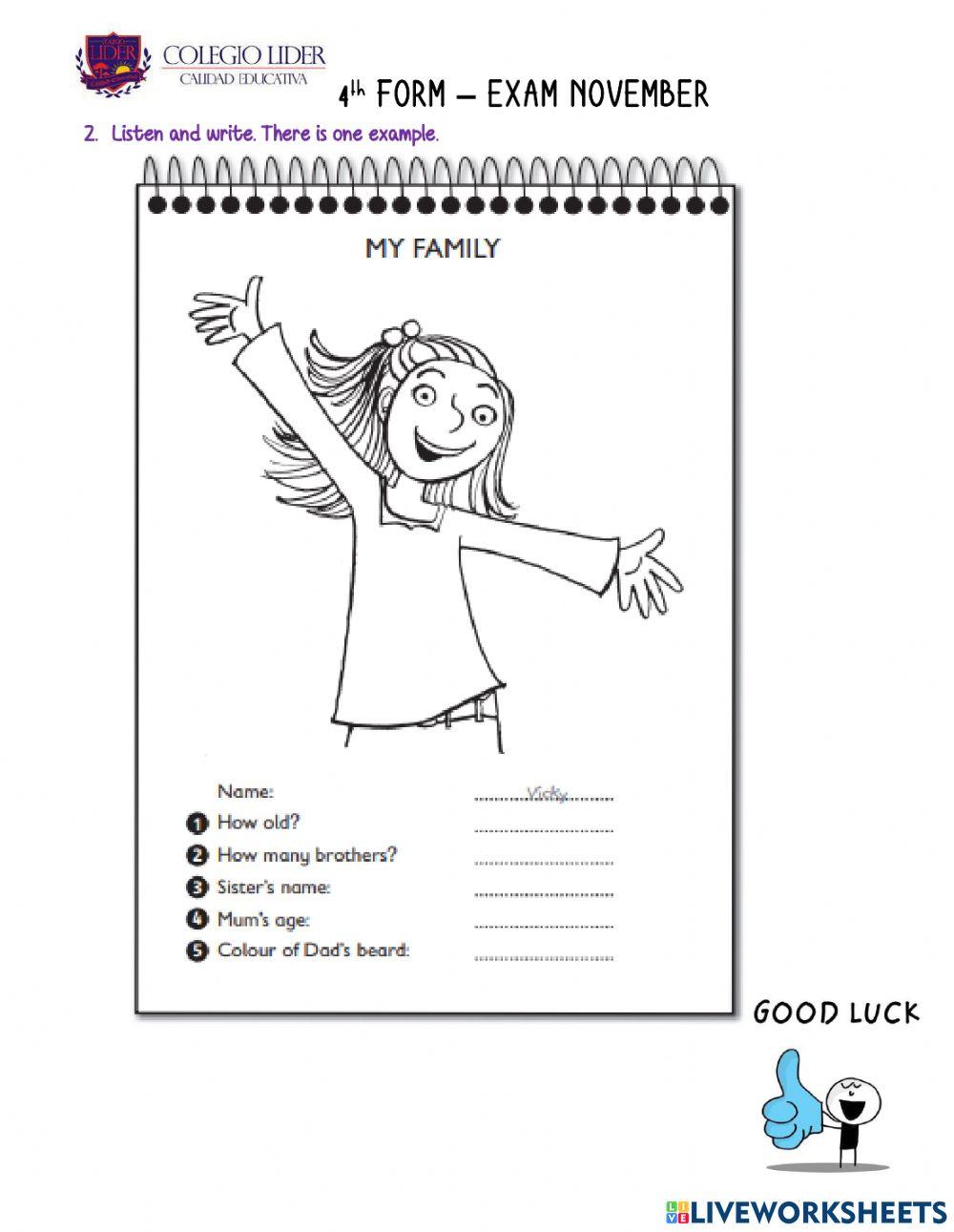 4th Form Exam 1676121 | Carla Vanzella | Live Worksheets