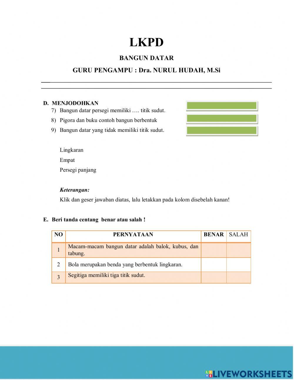 LKPD Matematika online exercise for Grade 2 | Live Worksheets