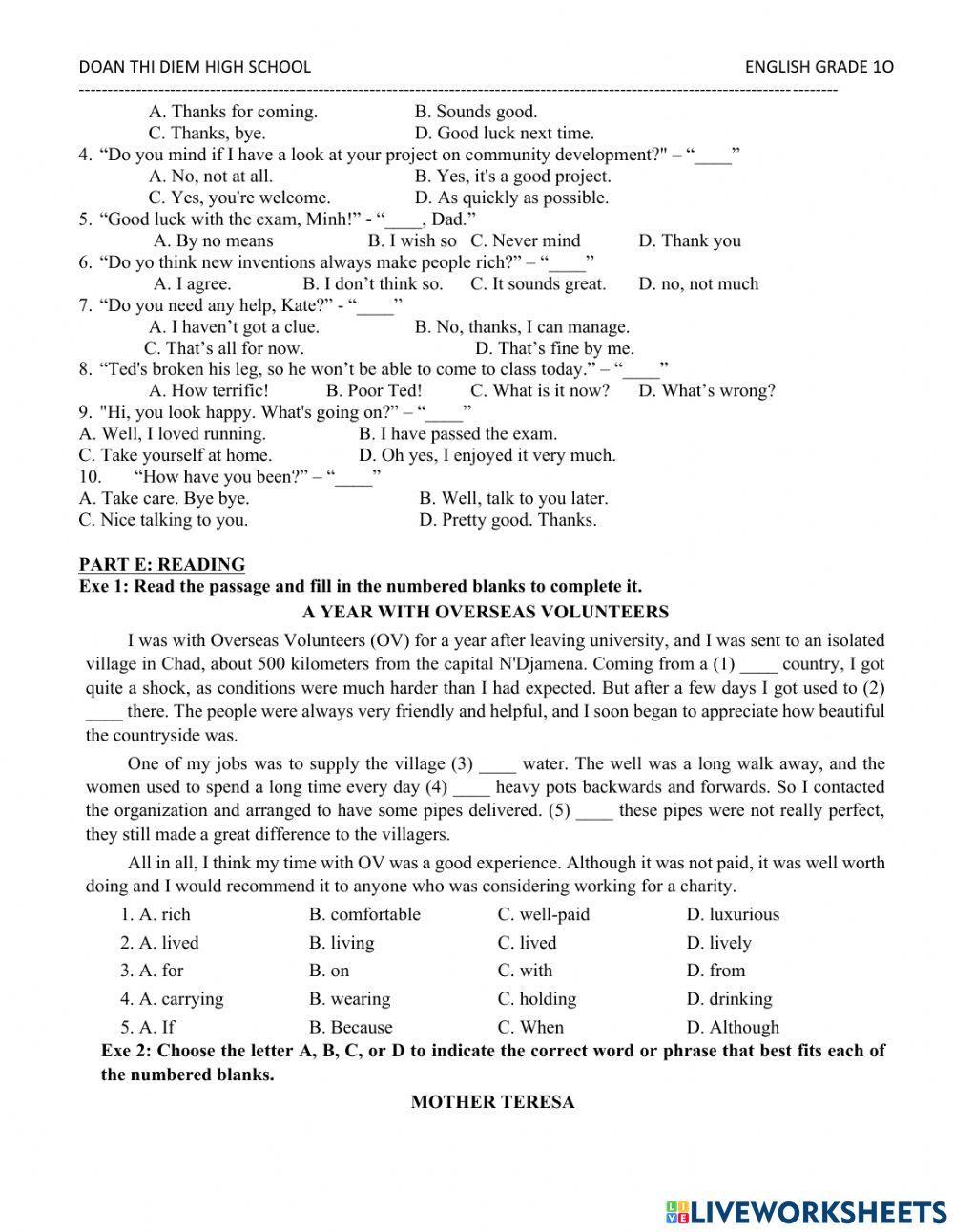G10 1st Semester Revision 2 | suzi294 | Live