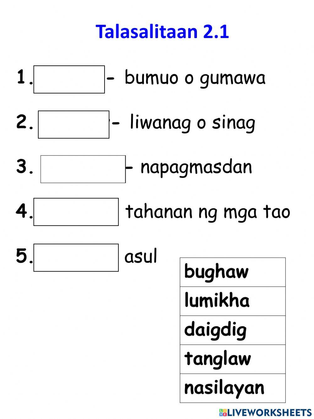 Baybay worksheet | Live Worksheets